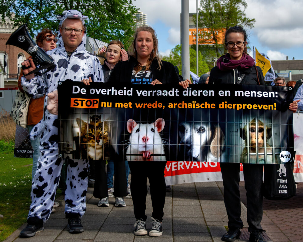 PETA neemt deel aan mars ter ere van Wereldproefdierendag - PETA Nederland